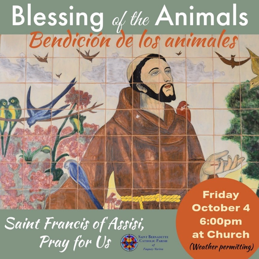 Saint Bernadette Catholic Parish Fuquay-Varina | Blessing of the animals